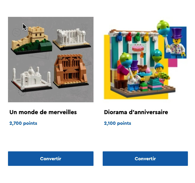 On the VIP rewards center: LEGO sets 40584 Birthday Diorama and 40585 ...